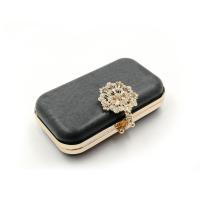 China Metal Box Clutch Frame 20x12cm Flower Clasp Diamond Rectangle Handbag Frame for Evening Bags for sale