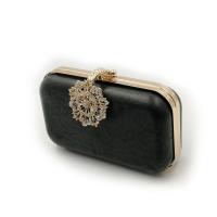 China Metal Box Clutch Frame 20x12cm Flower Clasp Diamond Rectangle Handbag Frame for Evening Bags for sale