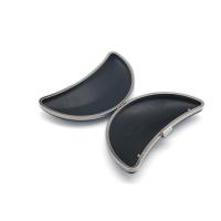 China Silver Moon Shape Clamshell Clutch Frame 219x122mm Block Clasp ODM Iron Alloy Purse Frame for sale