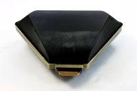 China Acrylic Closure Antique Brass Triangle Box Clutch Frame 18x11.5x5cm for sale