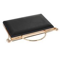 China Double Closure Gold Metal Clutch Frame 18x11.5cm Rectangle Purse Hardware with Handle for sale
