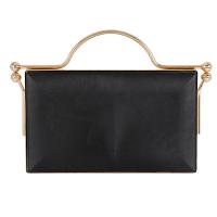 China Double Closure Gold Metal Clutch Frame 18x11.5cm Rectangle Purse Hardware with Handle for sale