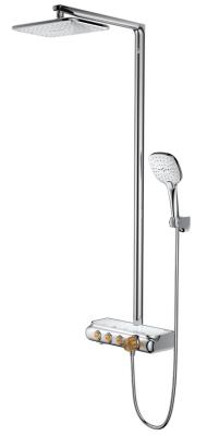 China golden #304 SS Ating thermostatic shower sets rectangle top Shower with hand shower water outlet  AT-H005A for sale