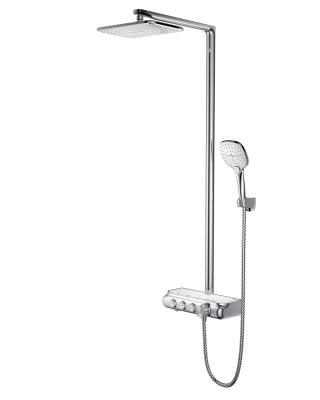 China AT-H005 luxury #304 SS Ating thermostatic shower sets rectangle top Shower with hand shower water outlet for sale