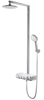 China luxury one key open shower sets round top Shower with hand shower water outlet aluminum alloy platform AT-P005 for sale