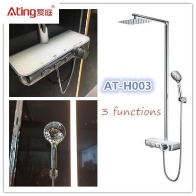 China AT-H003 thermostat controlled shower valves #304 SS Luxury Rainfall Shower faucets with hand shower water outlet for sale
