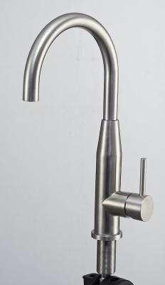 China 304 SUS kitchen Faucet W01-003 Single lever Stainless steel brushed finished for sale