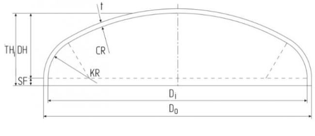 ASTM A516 Gr.70 Carbon Steel Elliptical Head / Ellipsoidal Dish End For Oil Gas Tanks 0