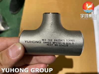 China Buttweld Fittings ASTM A403 WP316L Reducing Tee Customized Size B16.9 for sale
