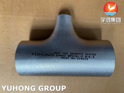 China Buttweld Fittings ASTM A403 WP316L Reducing Tee Customized Size B16.9 for sale
