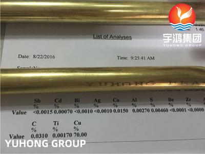 ASTM B111 C44300 Бесшовные медно-никелевые трубы для теплообменников