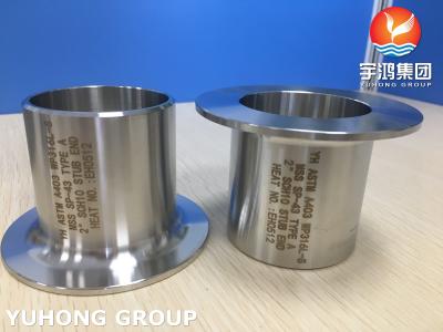 China Butt Weld Fittings ASTM A403 WP316L-S Stainless Steel Type A Stub End MSS SP-43 for sale