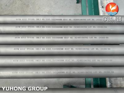 China ASTM A312 TP316L Tubo sem costura de aço inoxidável para serviço corrosivo geral à venda