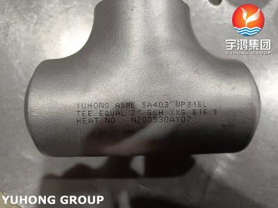 중국 고압 WP316L 스테인리스 스틸 동일 티 ASTM A403을 준수하는 부트 웰드 피팅 판매용