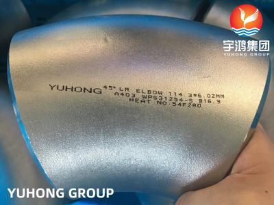 China Stainless Steel Fitting, ASTM A403 WPS31254-S (254SMO) 45Deg / 90Deg LR Elbow B16.9 for sale
