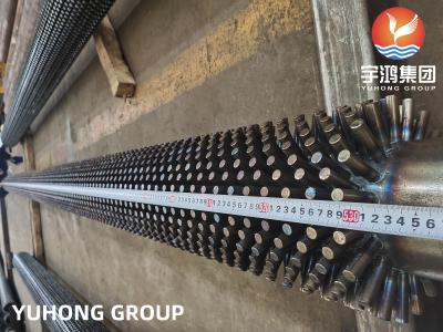 China ASTM A335 GR.P9 Studded Finned Seamless Pipe TP410 AL CS Studs Alloy Fin Pipe for sale