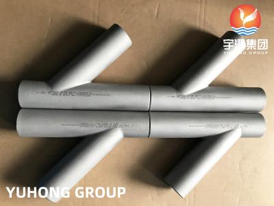 China Duplex Steel ASTM A815 S31803 , Y-Shape Tee , Butt Weld Pipe Fitting B16.9 for sale
