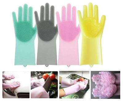 China Durable Heat and Slip Resistant Long Rubber Silicone Glove for sale