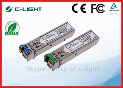 Cina ricetrasmettitore a fibra ottica 155M 100BX, modulo di 20km SMF BIDI del ricetrasmettitore di SFP in vendita