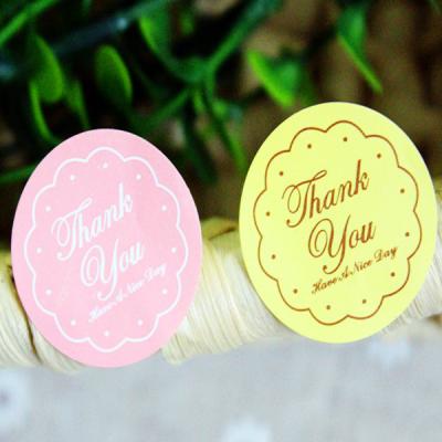 China custom rounded shape thank you gift stickers for sale