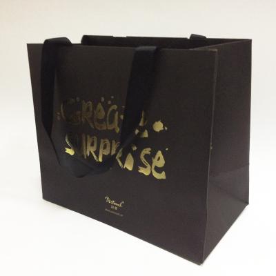 China Customised Black Paper Bags for sale