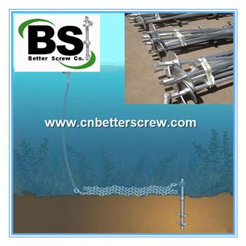 China square shaft(solid) helical pile with one or three helix for mooring system for sale