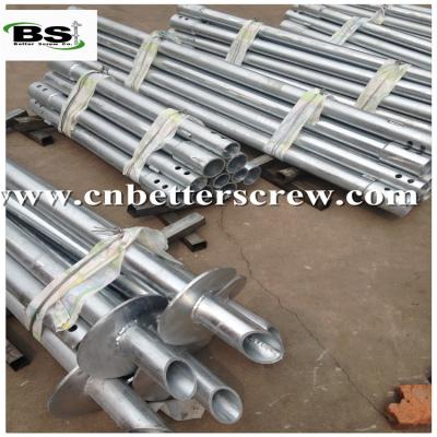 China helical steel screw pile/screw pile foundation/helical screw anchor  with helix blade and top cap for sale