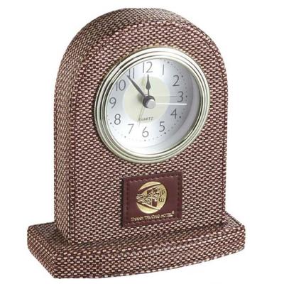 China Leather table alarm clock for hotel rooms for sale