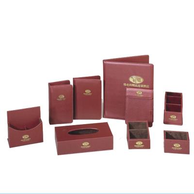 China New Promotion Qualitied Desk Office Leather Hotel Stationery Set for sale