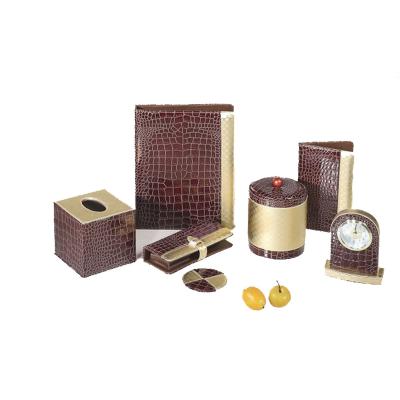 China Leather hotel amenities with Lattice design for sale