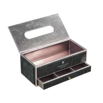 China Beauty tissue box covered pu for home and office for sale