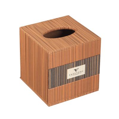 China Factory Offer Cheap Pu Leather Tissue Box Cover for sale