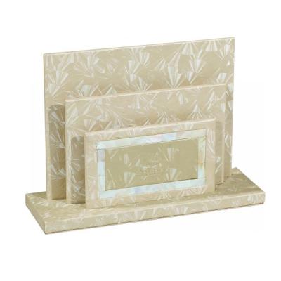 China Fancy cheap durable three layers leather magazine rack for hotel supplies for sale