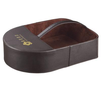 China Exquisite Hotel Supplies Leather Cober Manufacturer Shoe Basket for sale