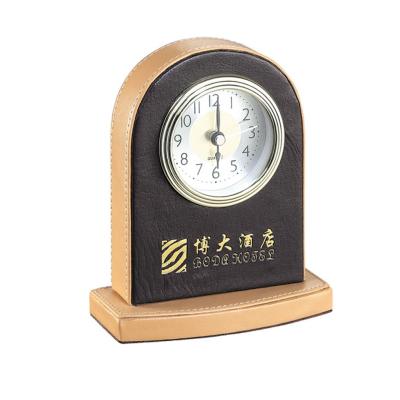 China Hotel guest room leather alarm clock for sale