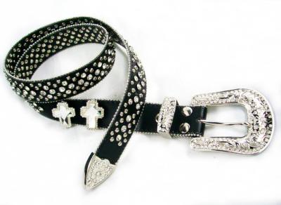 China western cowgirl diamond belts with cross glass concho for sale