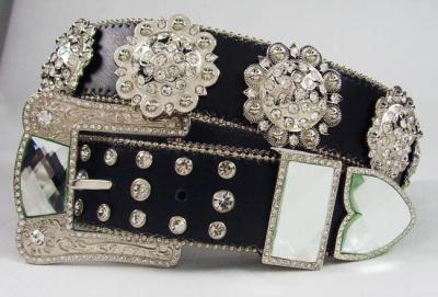 China high quality sunflower conchos rhinestone belt for sale