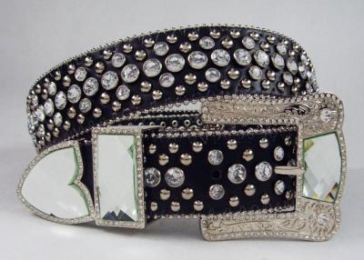 China shinny BB simon belts with rhinestone glass buckle for sale