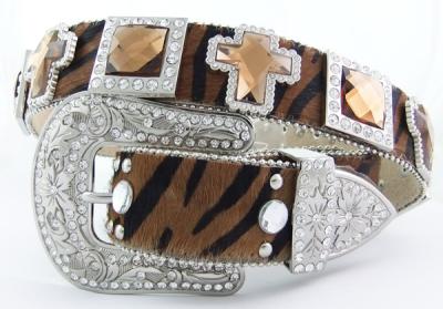 China cross glass concho rhinestone zebra belt Rodeo Cross for sale