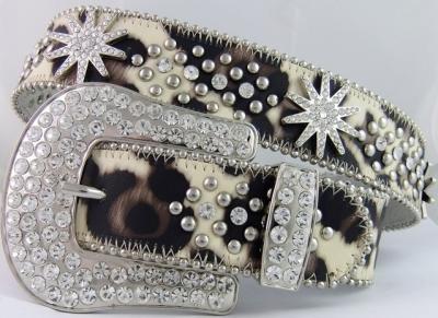 China Rodeo fashion cowgirl cow pattern PU spur rowel waist belts for sale