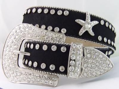 China shinny western belts with starfish concho in low price for sale