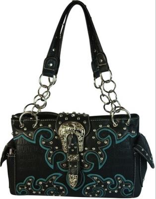 China Wholesale Bling Concealed Carry Purse Western Style Handbag Moc Croc with Buckle for sale