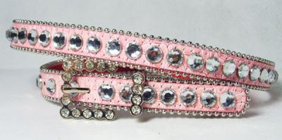China pink thin dress belts with rhinestone for charming lady for sale
