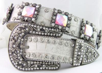 China crystal square glass waist belts with crystal for cowgirl for sale