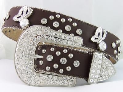 China crystal butterfly jeans belts with rhinestone for American market for sale