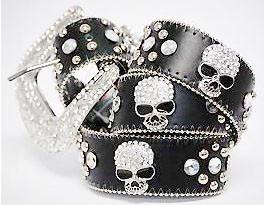 China acrylic belts with rhinestone skull for cowgirl for sale