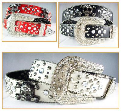 China skull concho belts with crystal guangzhou factory price for sale