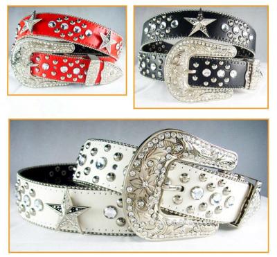 China Acrylic waist belts with rhinestone star metal factory price for sale