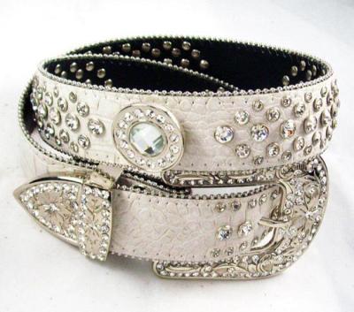 China competitive price crystal round glass studded waist belts with rhinestone for sale