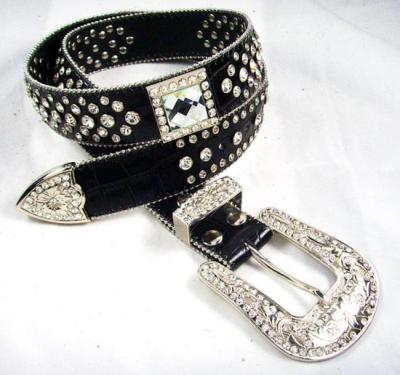 China cowgirl dress belts with rhinestone and big stone glass for sale